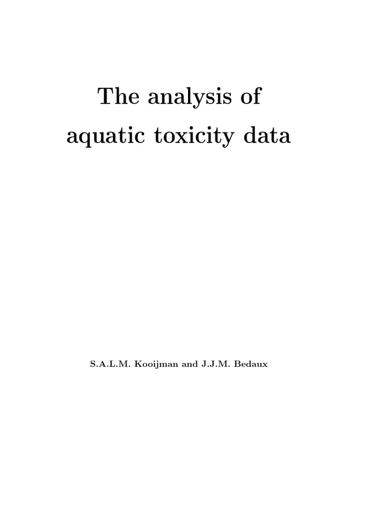 Aquatic Toxicity Data Analysis Guide | PDF | Risk | Risk Assessment