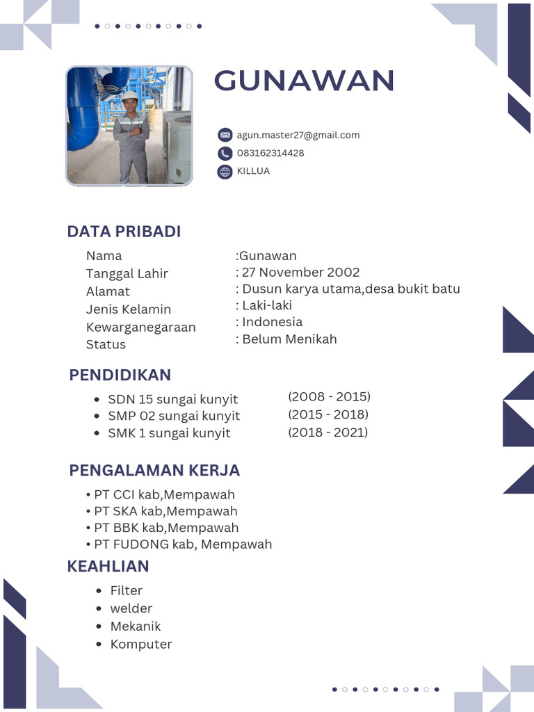 Profil Keahlian dan Pengalaman Gunawan | PDF