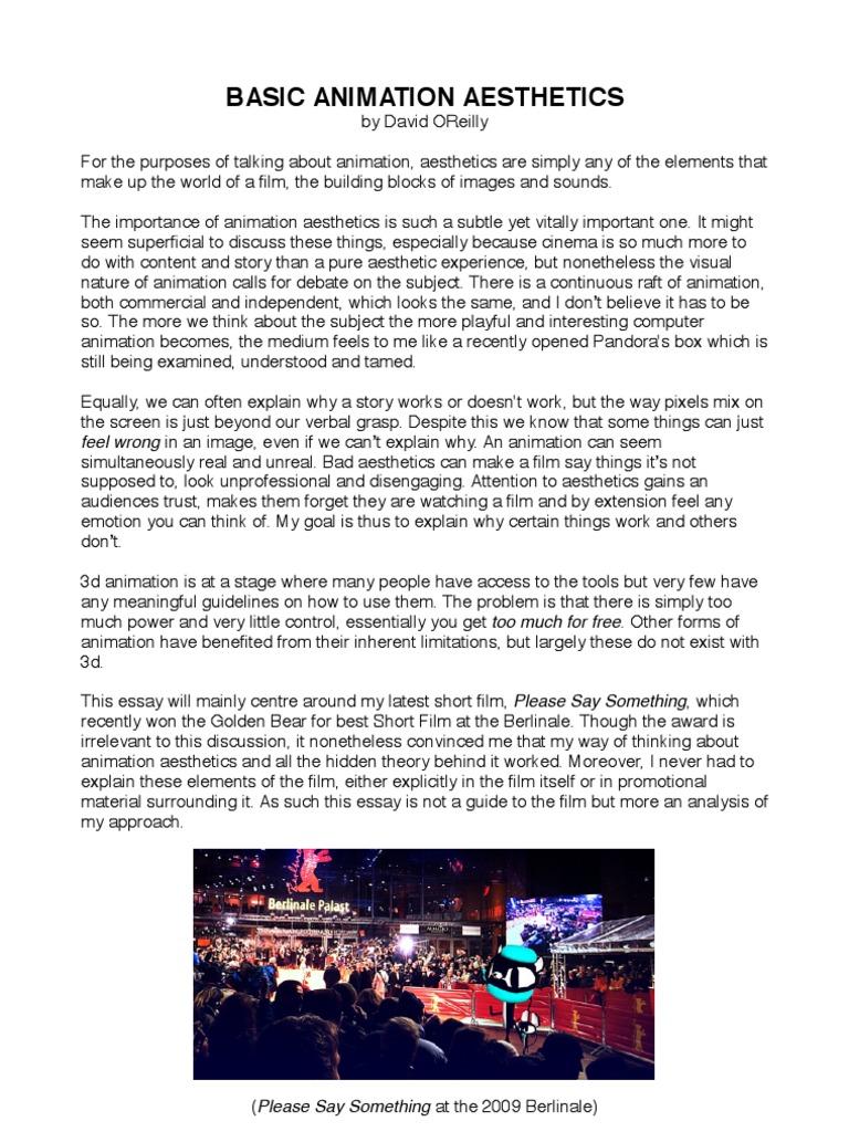 Animation Aesthetics Explained | PDF | Aesthetics | Animation