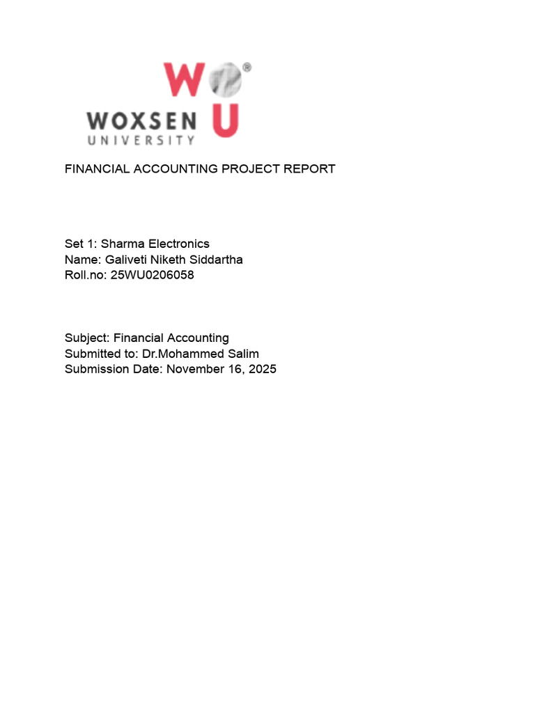 Financial Accounting Project Report | PDF | Income Statement | Economies