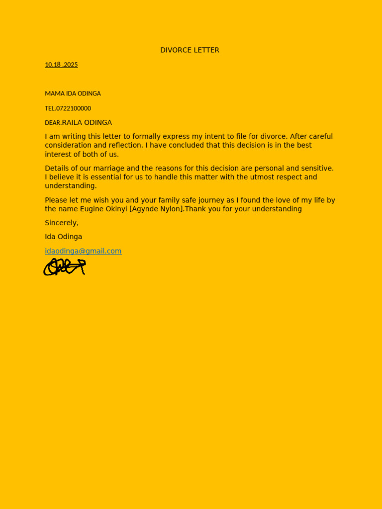 Divorce Letter | PDF