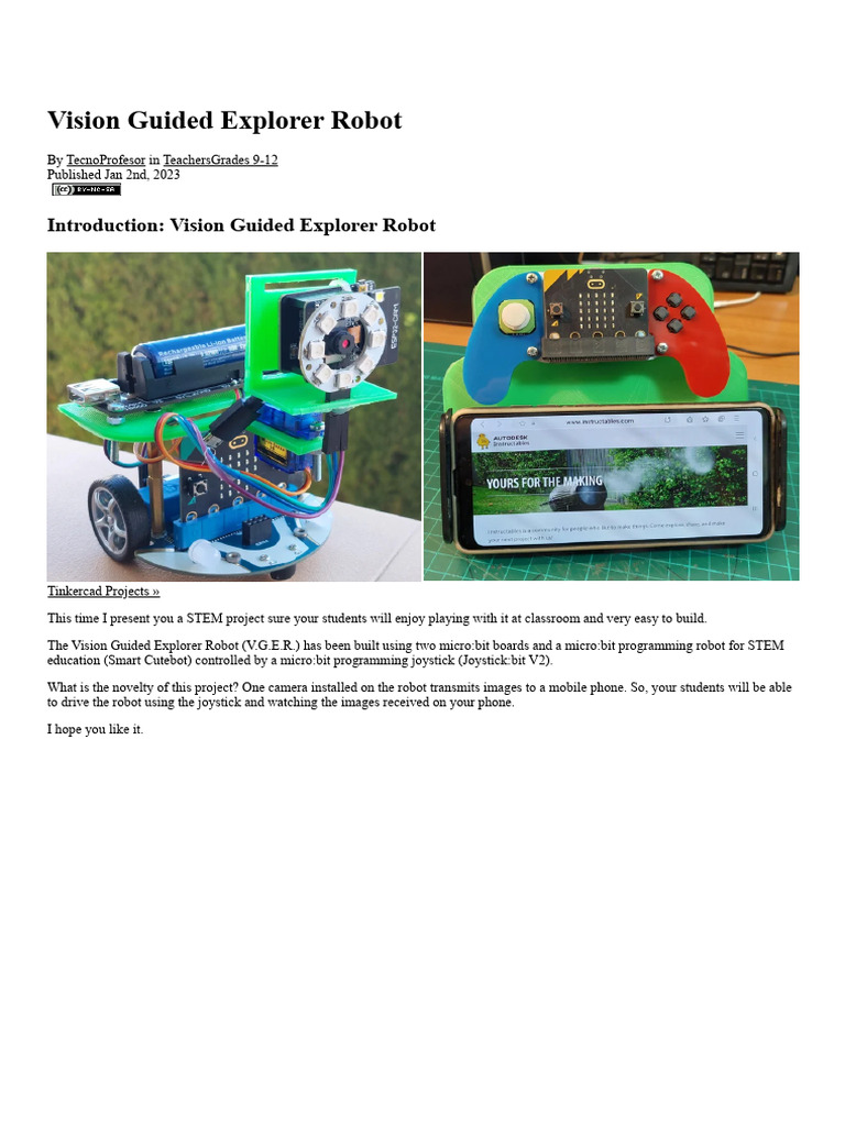Vision Guided Explorer Robot _ 17 Steps (With Pictures) - Instructables | PDF | Electrical ...