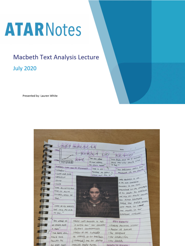 ATARNotes Macbeth Text Analysis Lecture Slides | PDF | Macbeth | Metre ...