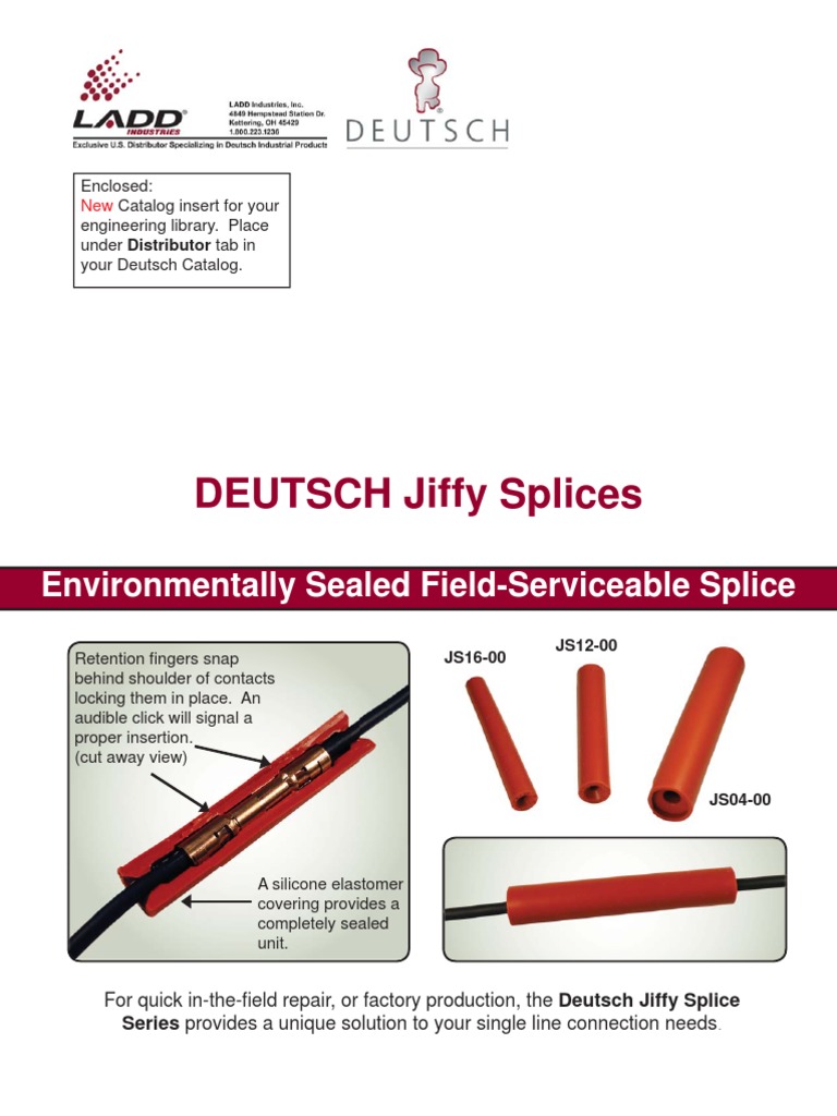 Jiffy Splice Data Sheet | Electrical Connector | Manufactured Goods