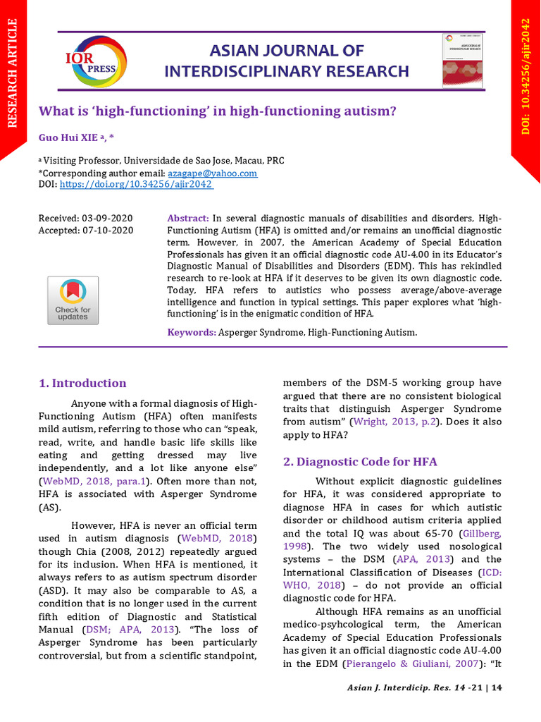 Understanding High-Functioning Autism | PDF | Autism | Asperger Syndrome