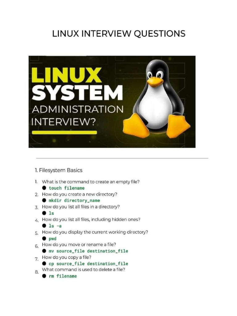 Linux Interview Questions | PDF