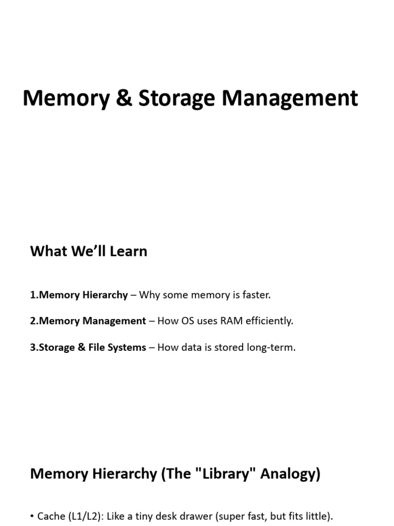 Memory & Storage Management 3 | PDF | Computer Data Storage | Random ...