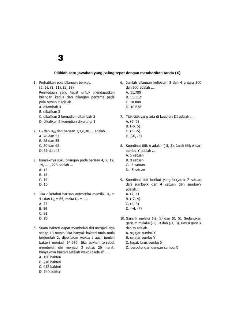 Matematika 8 Smp Pas 13 | PDF
