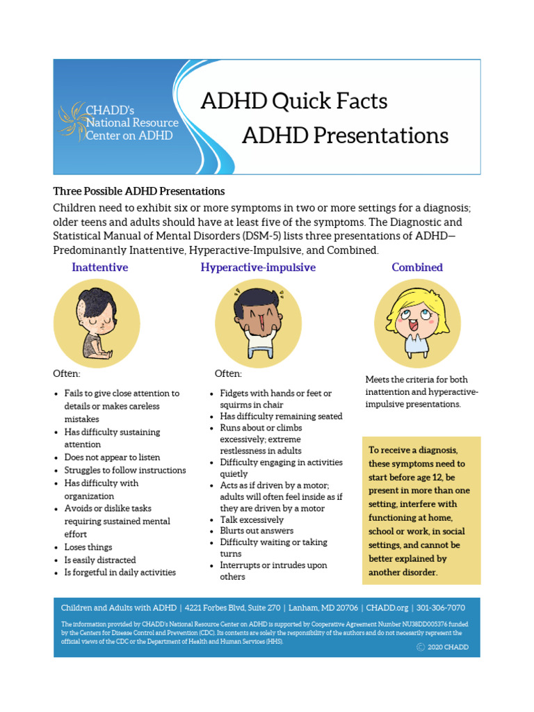ADHD Presentations ADHD - QF | PDF | Attention Deficit Hyperactivity ...
