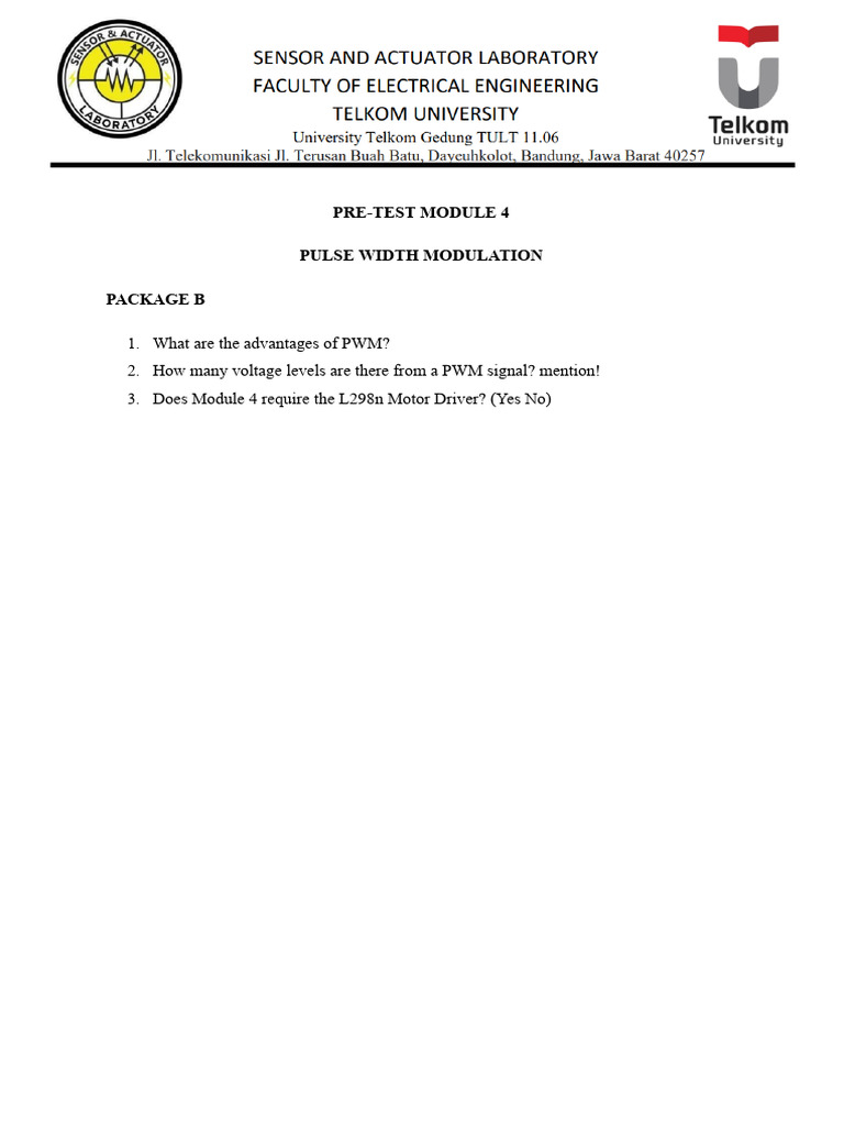Pre Test Module 4 (Package B) | PDF