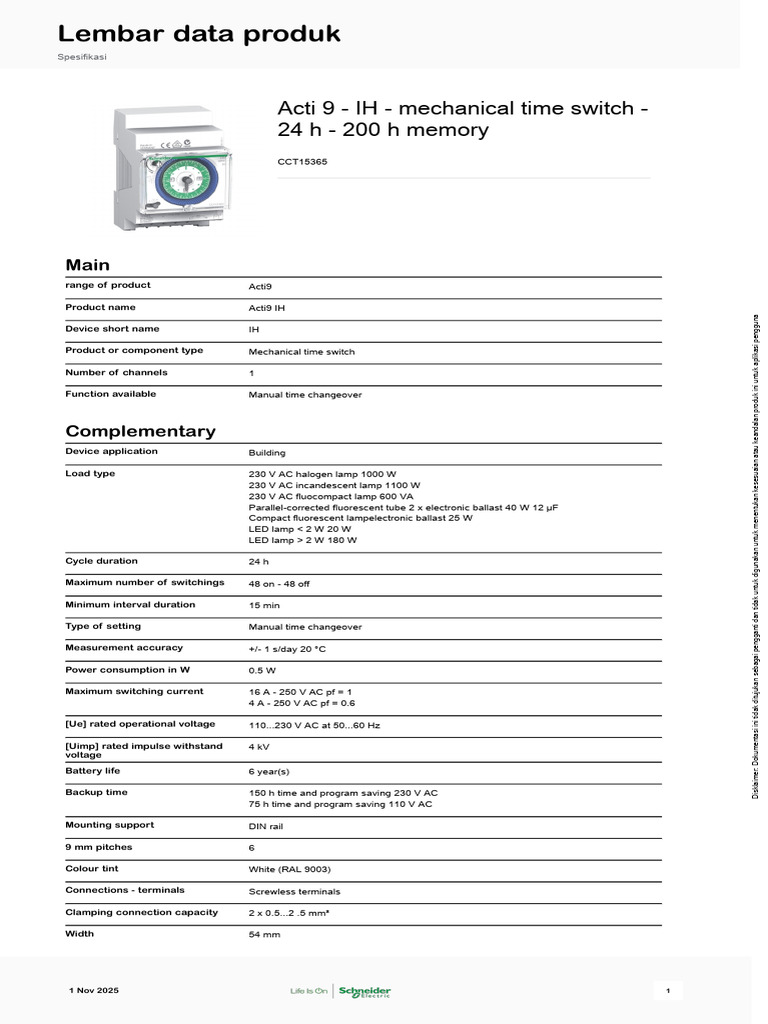 Schneider Electric IH-IHP-ITA CCT15365 | PDF | Alternating Current ...
