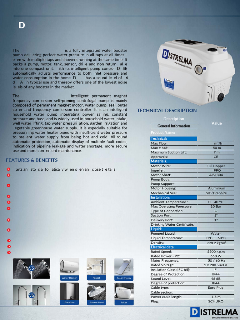 Dbse - Pompe Surpresseur Silencieux Inverter Domestique Automatique ...