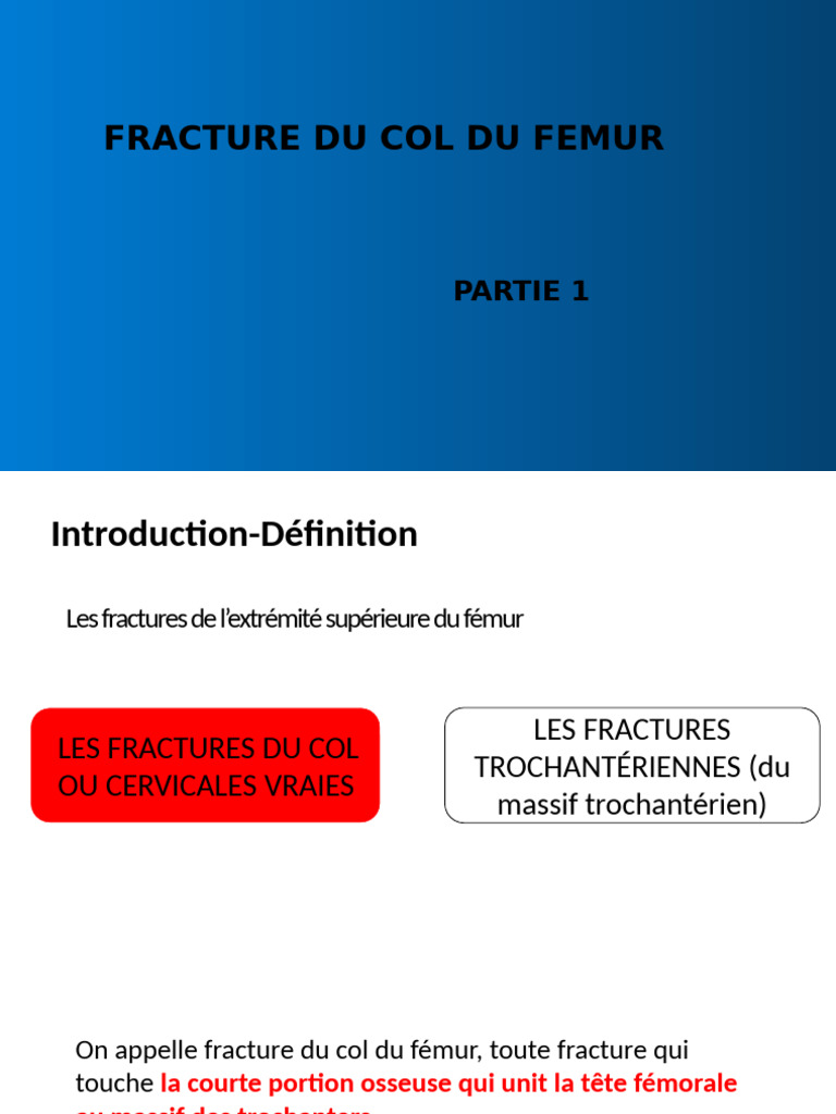 Fracture du col du fémur : causes et risques | PDF