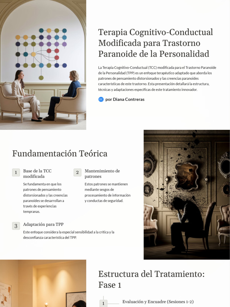 Terapia Cognitivo Conductual Modificada para Trastorno Paranoide de La ...