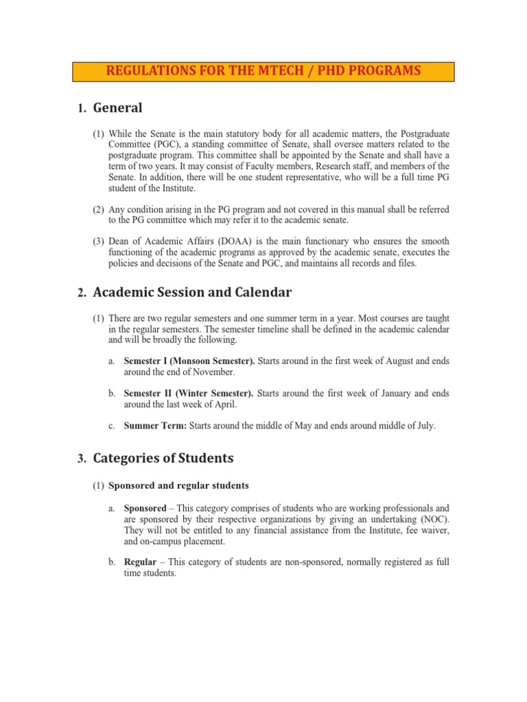 PG Prog Regulations | PDF | Thesis | Doctor Of Philosophy