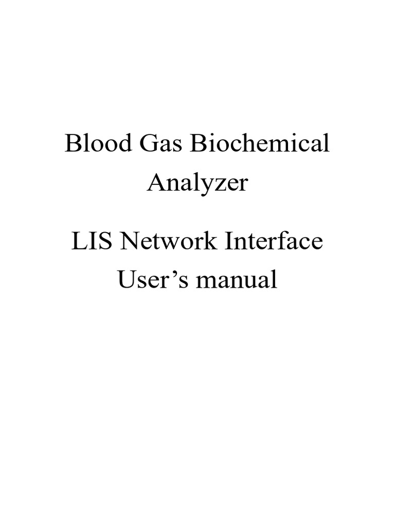 Blood Gas Analyzer HL7 Interface Manual | PDF | C Reactive Protein ...