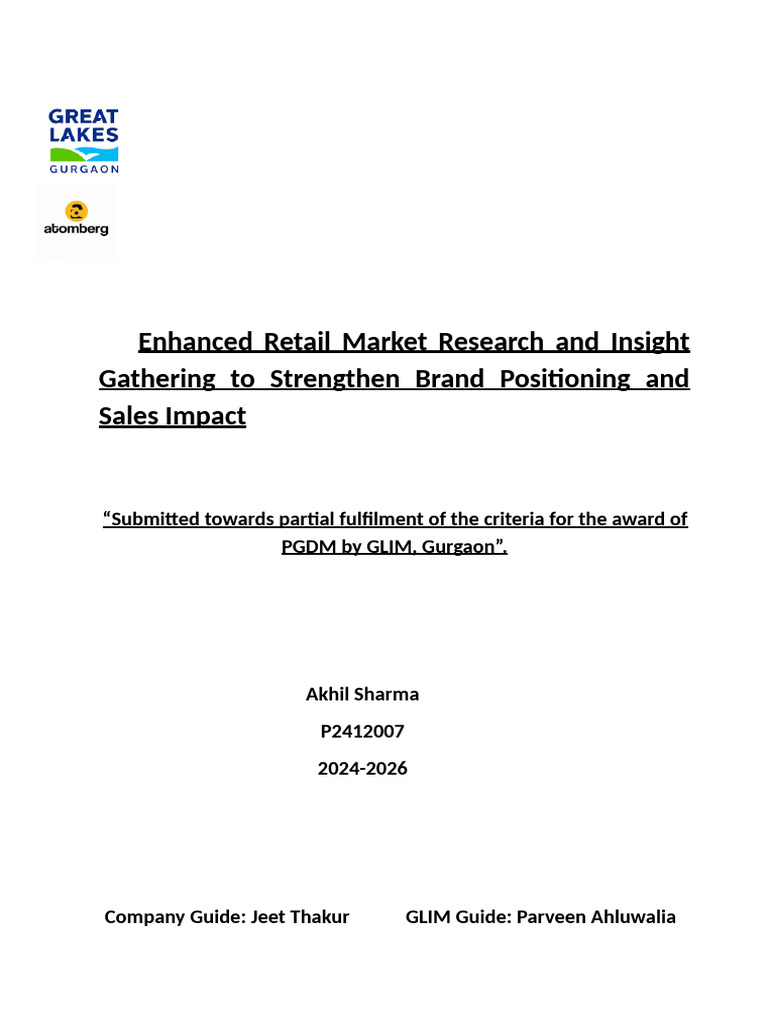 Enhanced Retail Market Research and Insight Gathering To Strengthen ...
