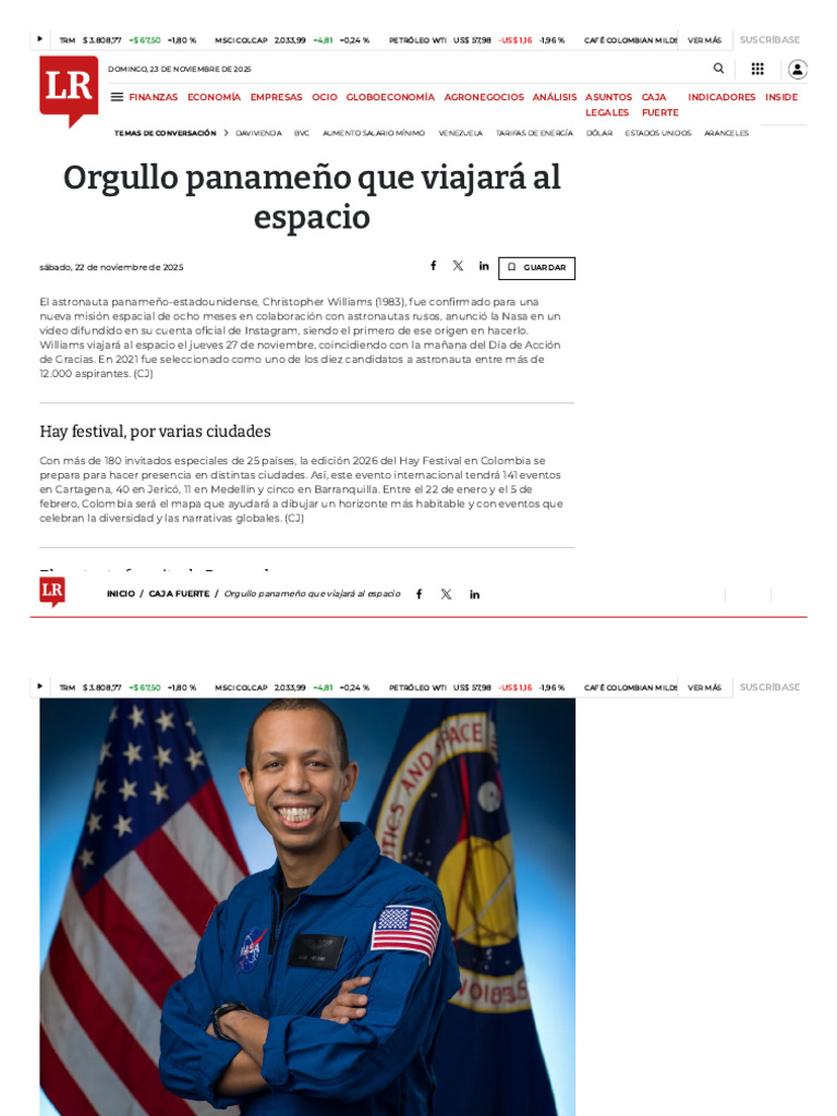Astronauta panameño viajará al espacio | PDF