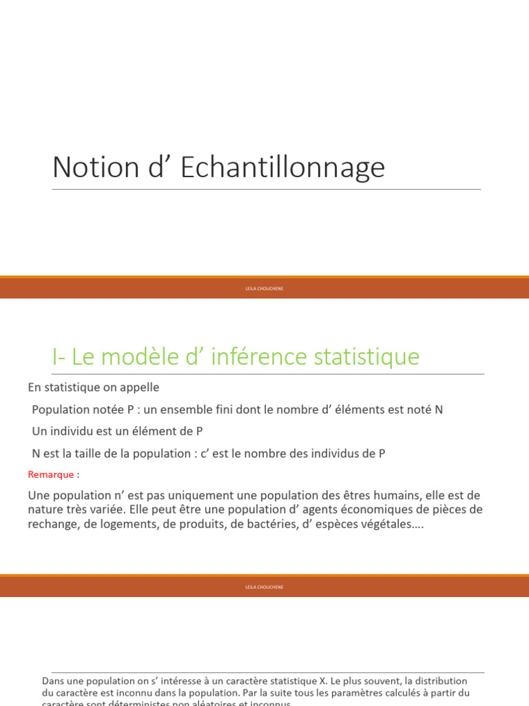 Notions essentielles sur l'échantillonnage | PDF | Variance ...