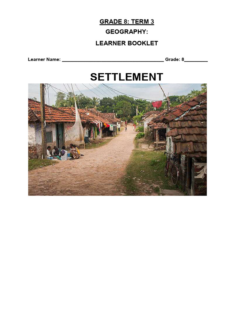 Grade 8 Geography: Settlements Overview | PDF | Agriculture | Farms