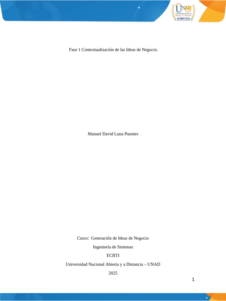 Tarea 1 Manuel Luna | PDF | Iniciativa empresarial | Innovación