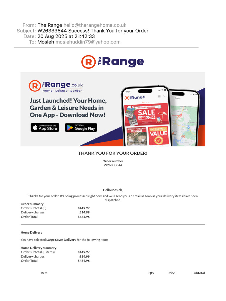 W26333844 Success! Thank You For Your Order | PDF