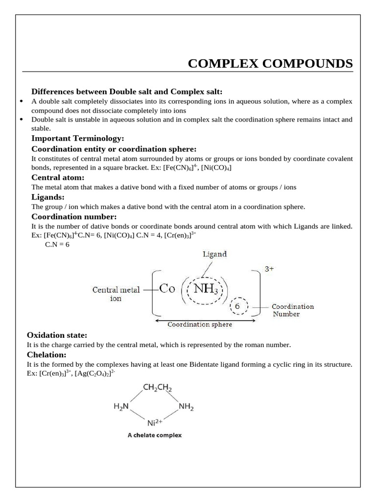 Complex Compounds | PDF | Coordination Complex | Ligand