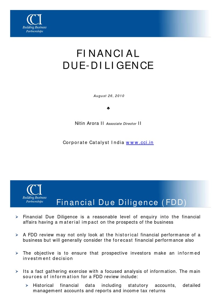 Financial Due Diligence | Download Free PDF | Financial Statement | Due ...