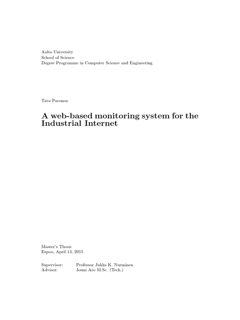 Web-Based Monitoring for Industrial Internet | PDF | Computer ...