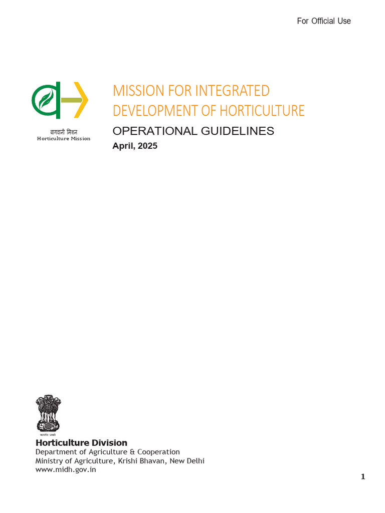 Horticulture Mission Operational Guidelines | PDF | Plant Nursery ...