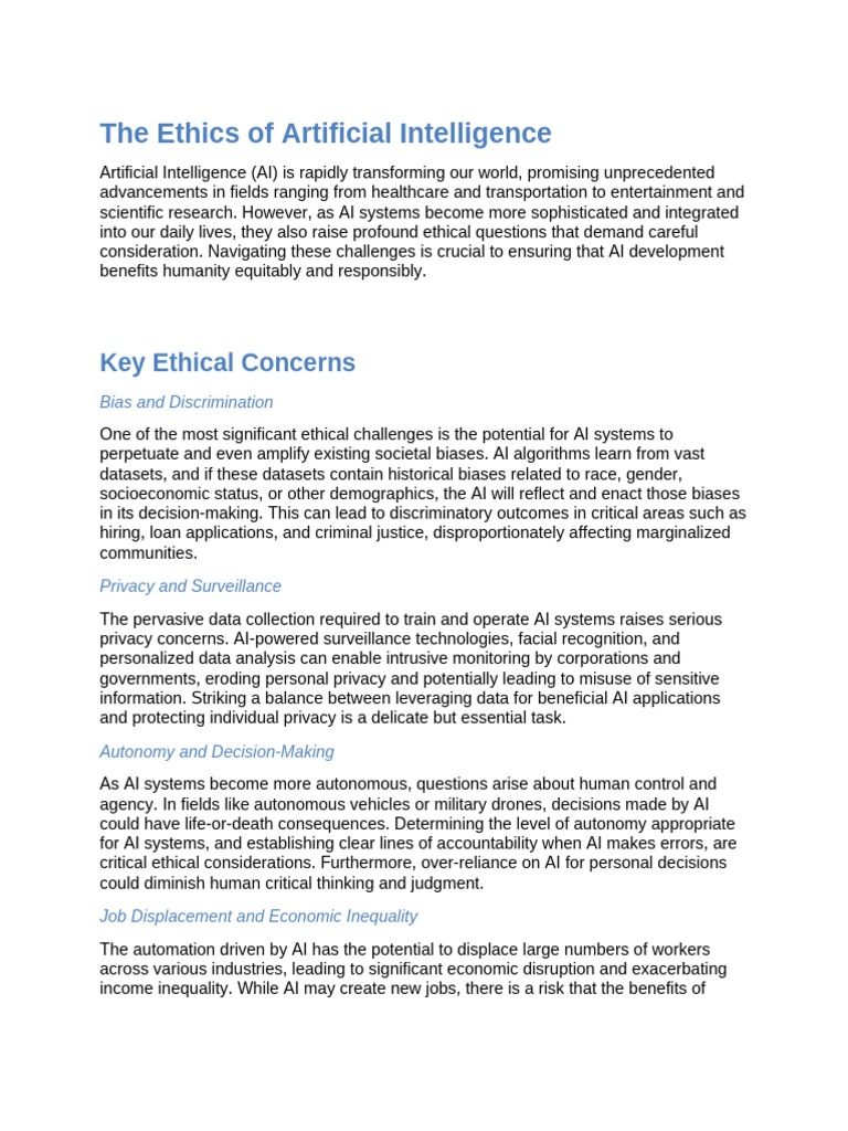 Ethical Challenges in AI Development | PDF | Artificial Intelligence ...
