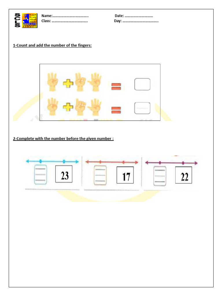 1-Count and Add The Number of The Fingers | PDF