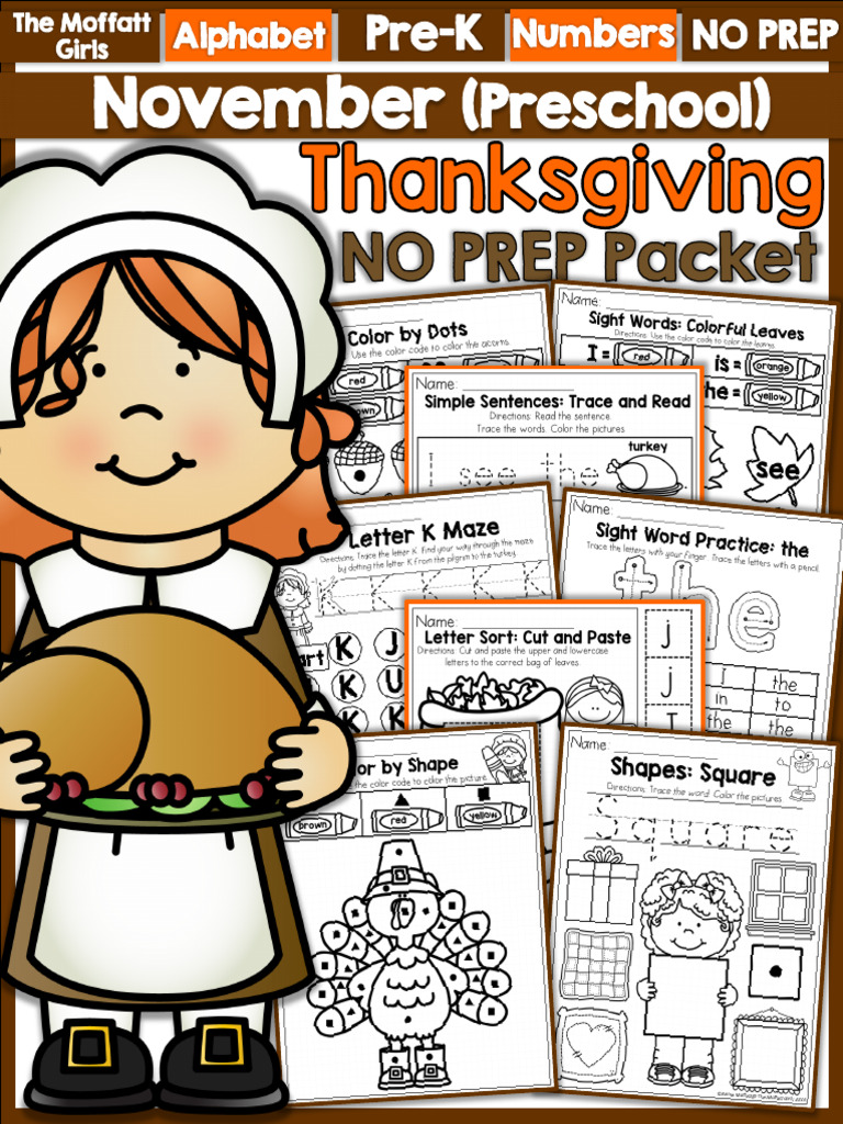 November Preschool NO PREP Activities | PDF | Letter Case