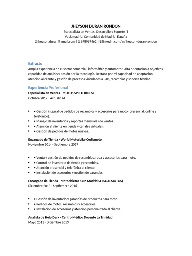 Jheyson Duran CV | PDF | Informática | Ciencias de la Computación