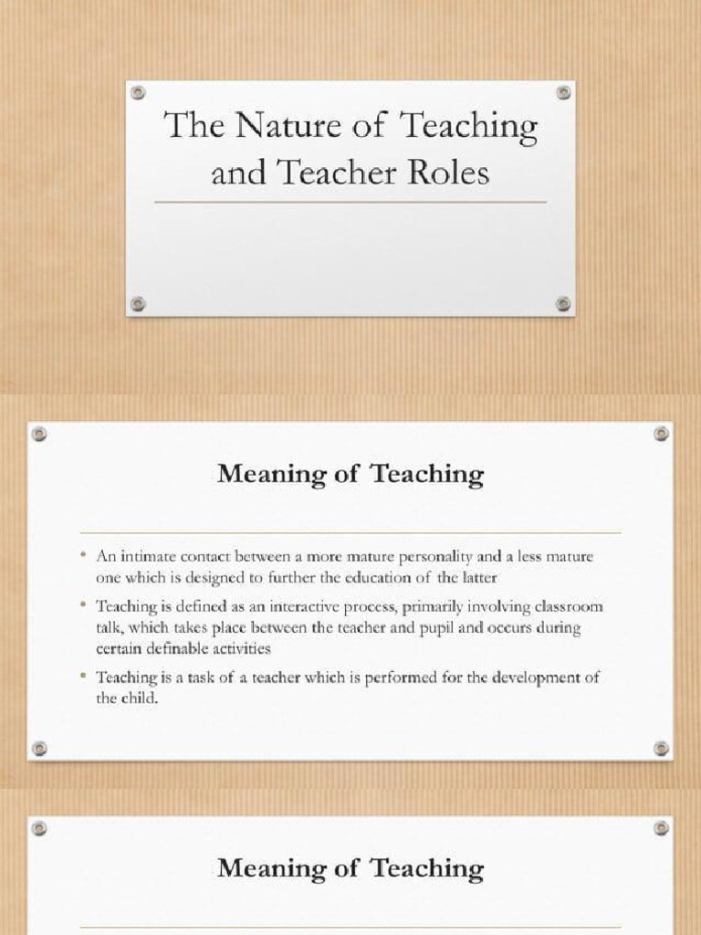 Teaching Profession Nature of Teaching and Roles of Teachers | PDF
