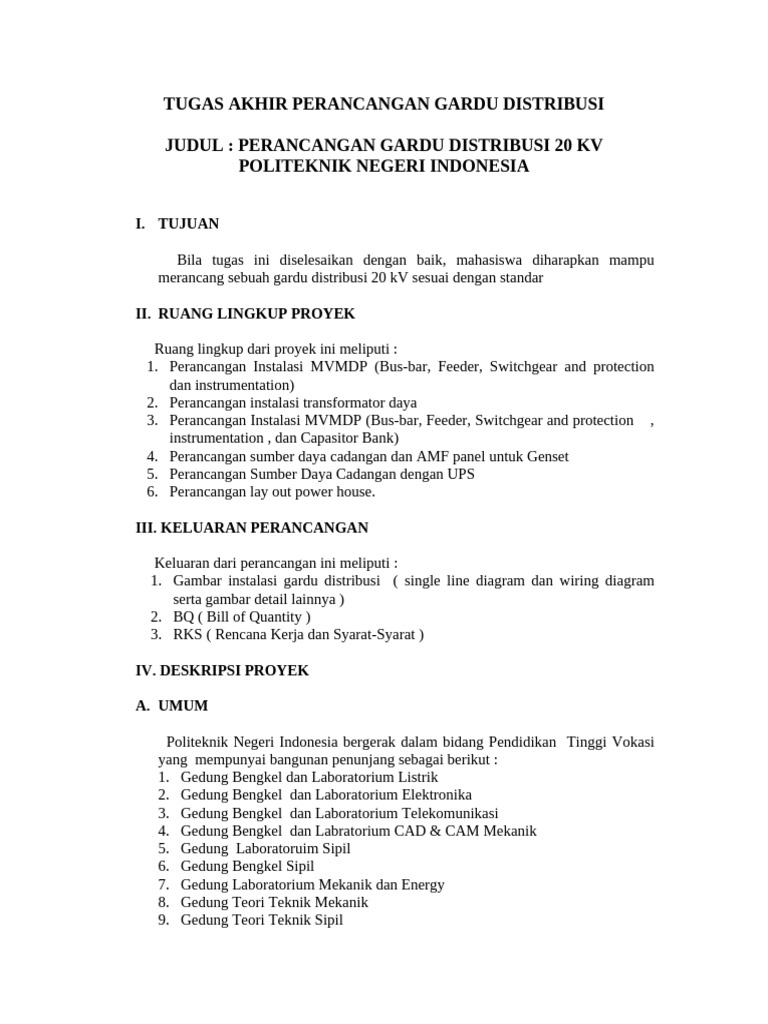 Kelompok 2 Tugas Perancangan Gardu Pni | PDF