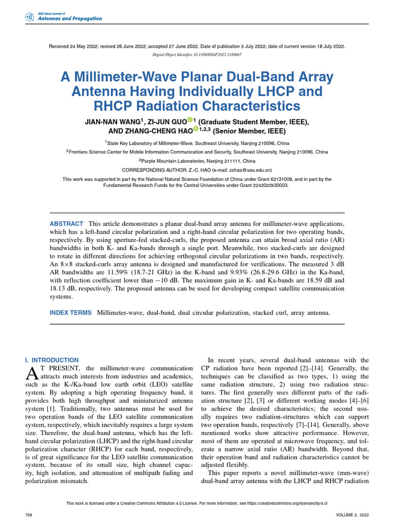 Dual-Band Millimeter-Wave Antenna Design | PDF | Antenna (Radio ...
