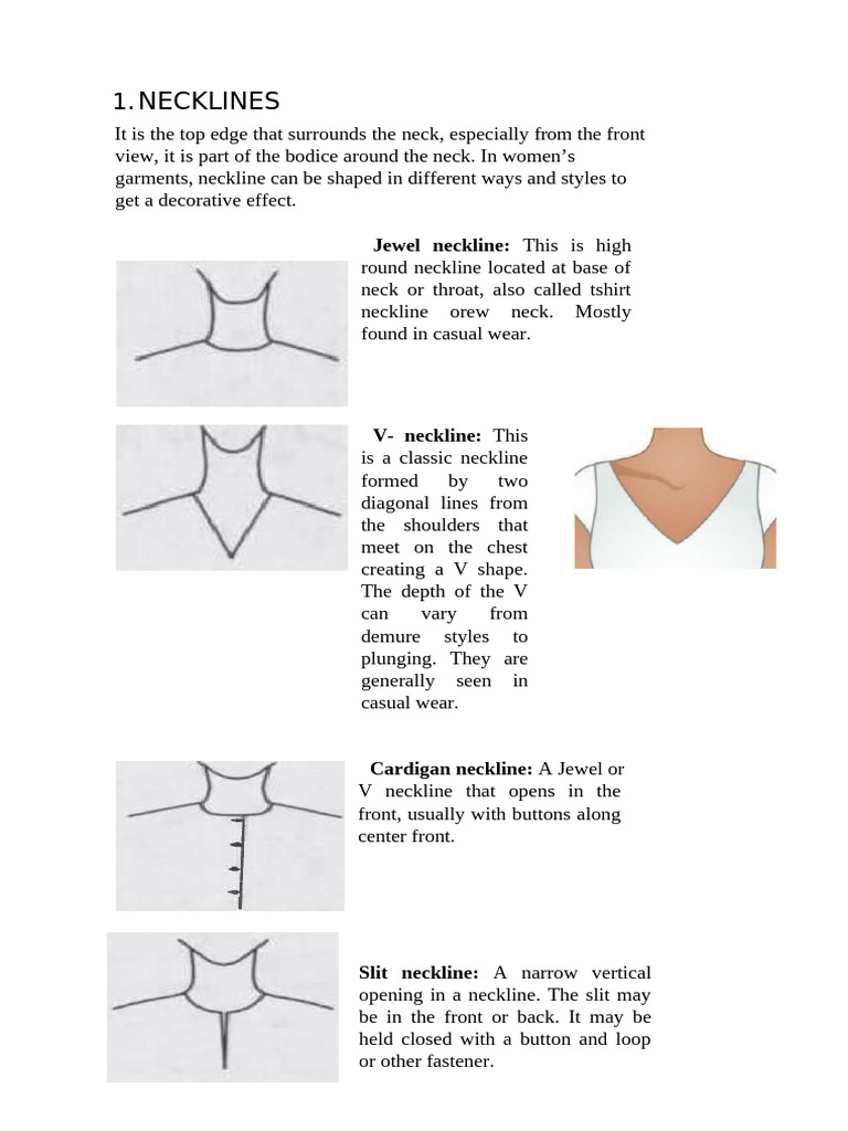 Comprehensive Guide to Necklines and Collars | PDF | Seam (Sewing ...