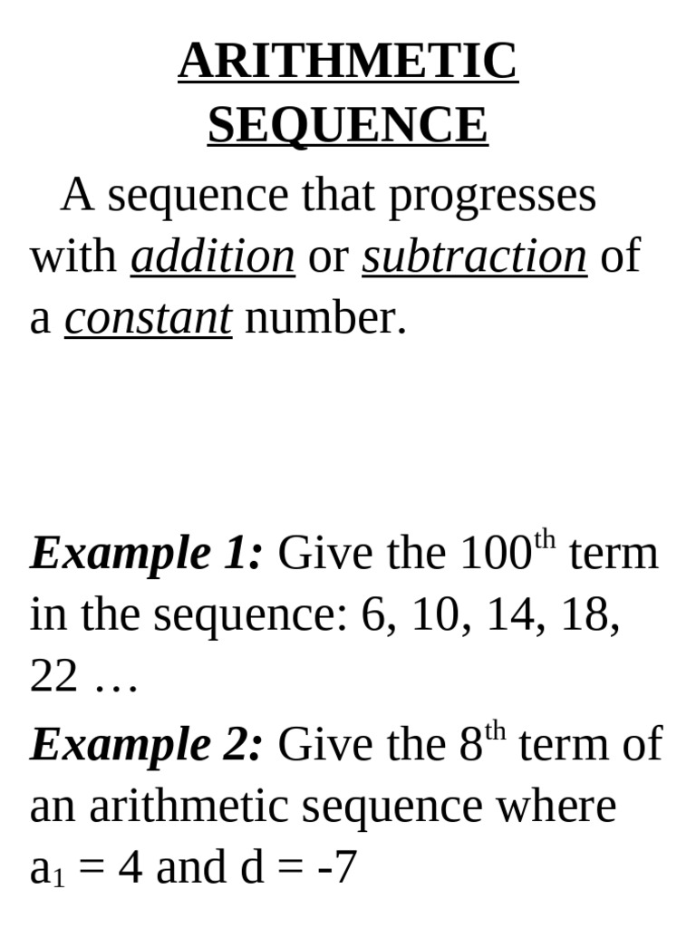 Arithmetic Sequence Version2 | PDF