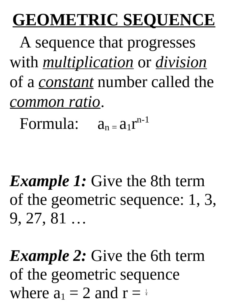 Geometric Sequence | PDF