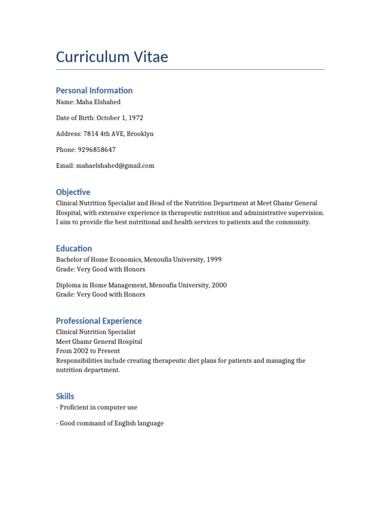 Maha Elshahed CV | PDF