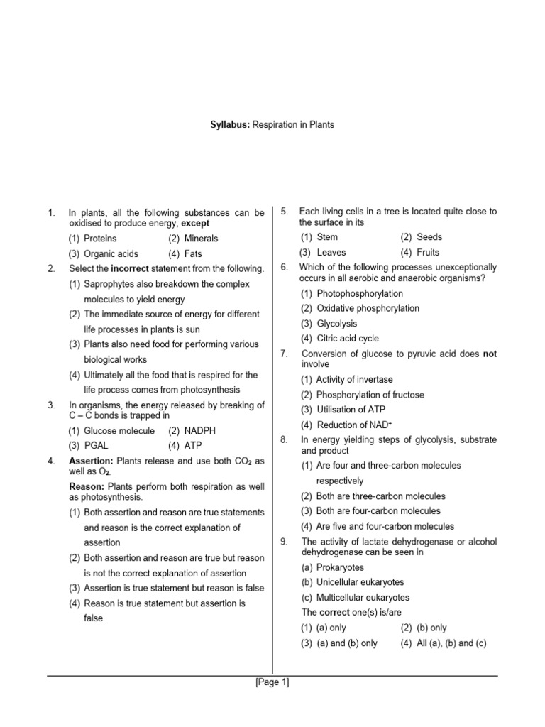 Repiration Practice | PDF | Cellular Respiration | Electron Transport Chain