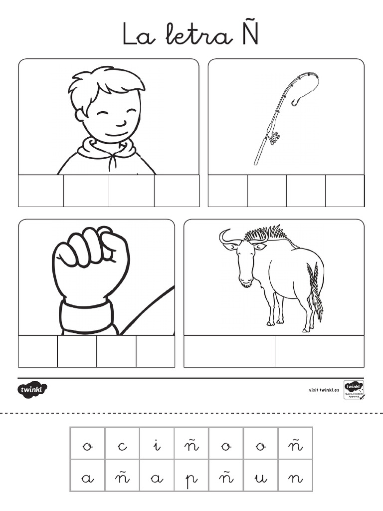 Ficha de Recortar y Pegar La Letra Ñ | PDF