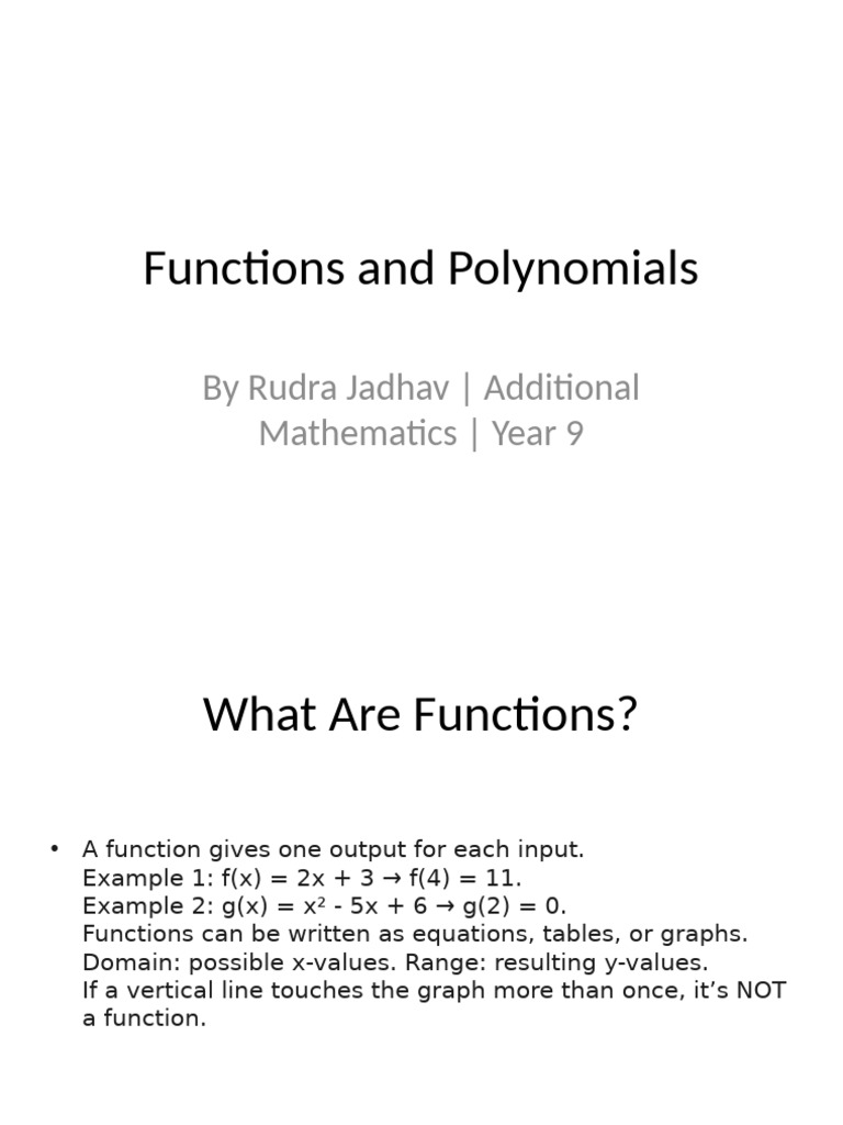Add Math Functions and Polynomials Presentation v2 | PDF ...