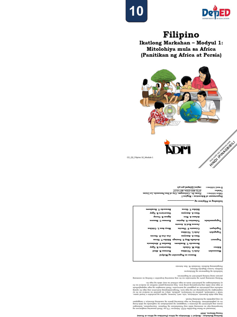 Fil10 q3 Modyul1 Booklet | PDF