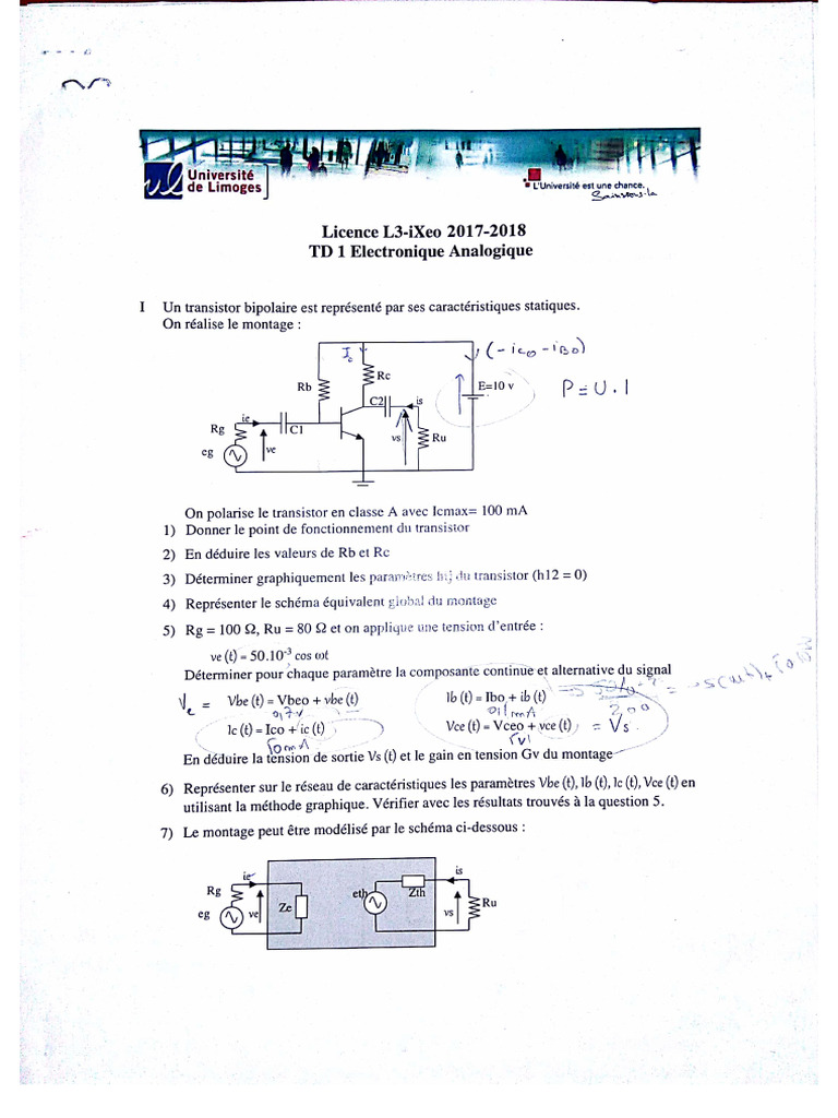 TD Électronique Analogique | PDF