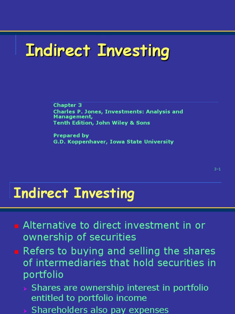 Indirect Investing: Types and Strategies | PDF