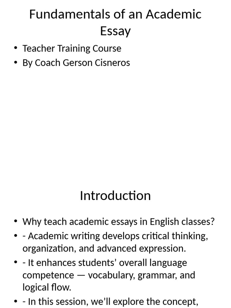 Teaching Academic Essay Writing Essentials | PDF | Essays | Argument