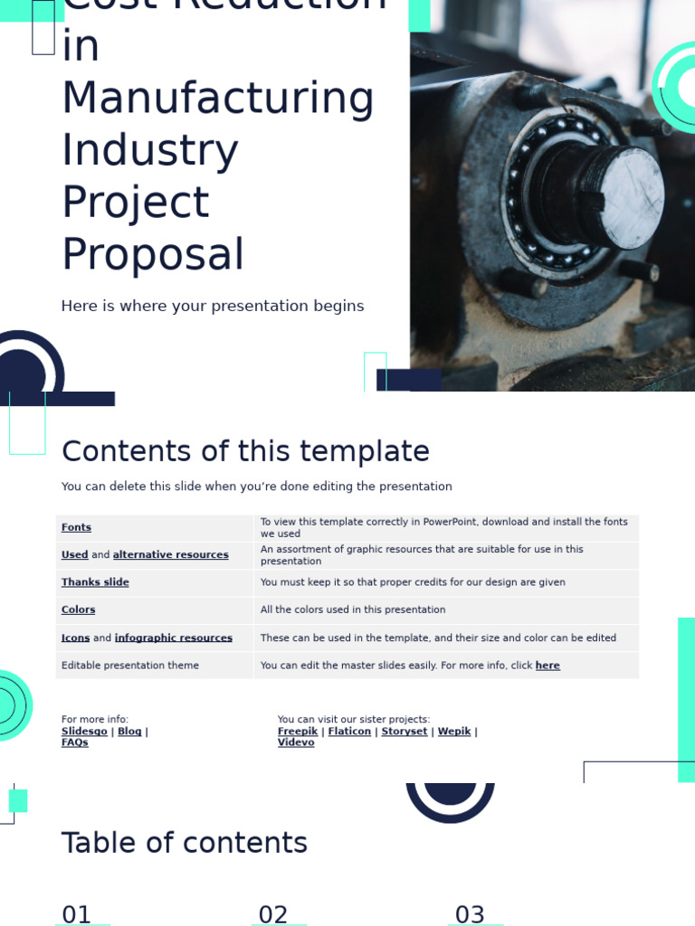Cost Reduction in Manufacturing Industry Project Proposal by Slidesgo ...