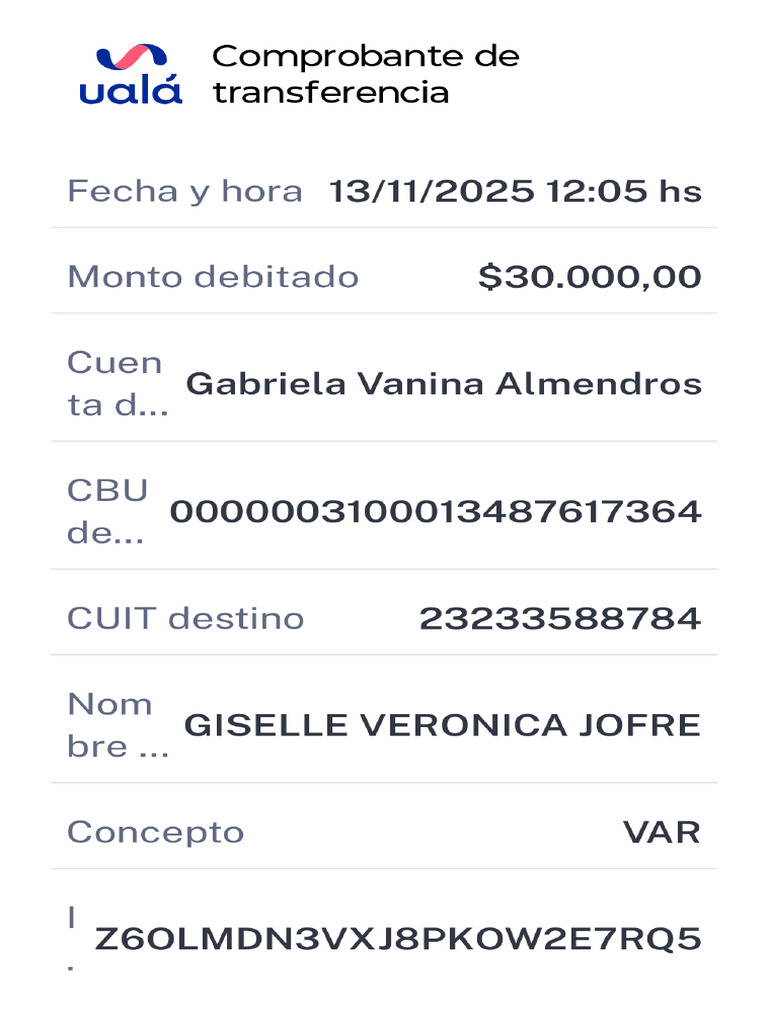Comprobante De Transferencia Pdf
